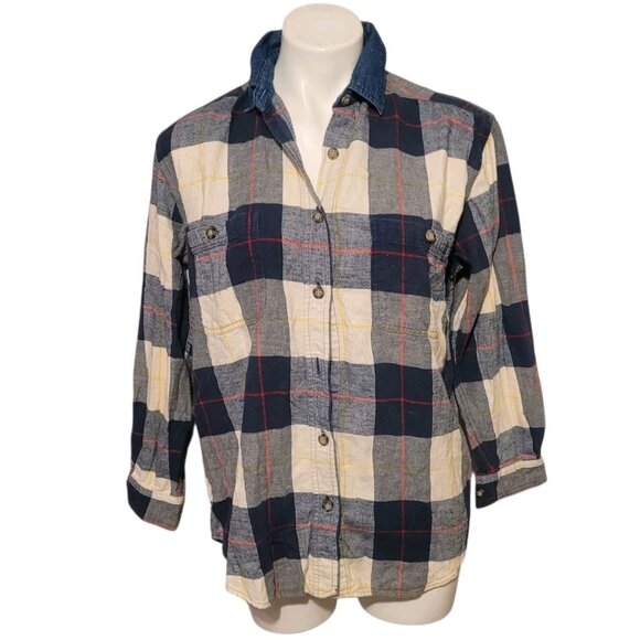 Copper Key | Tops | Vintage Copper Key Button Up Flannel Shirt Denim ...